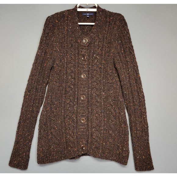 GAP | Sweaters | Vintage Gap Cardigan Sweater Womens L Brown Wool Blend ...